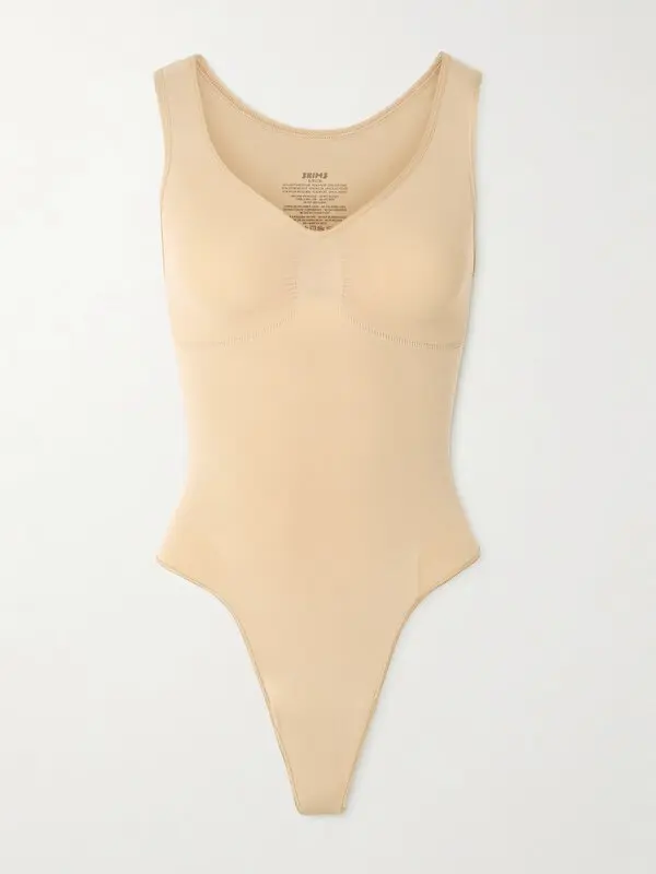 SKIMS Seamless Sculpt Scoop Neck Thong Bodysuit - Neutrals