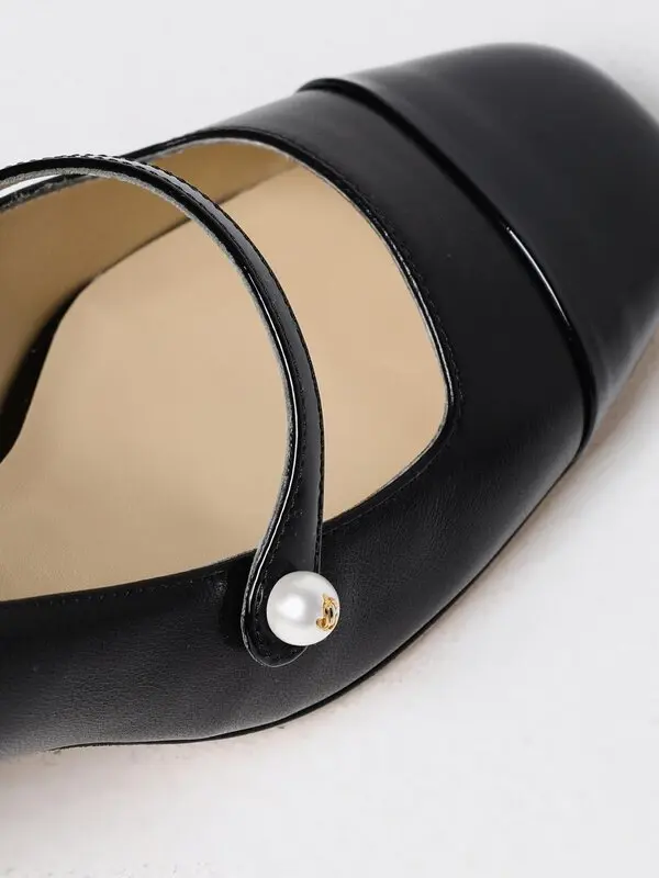 JIMMY CHOO Embellished Mesh Ballet Flats - Black