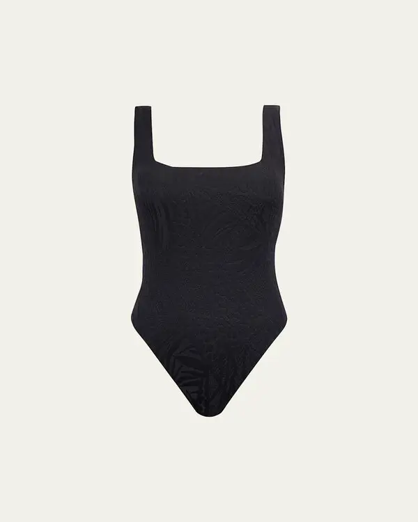 AQUA BLU AUSTRALIA Vero Square-neck One-piece Swimsuit - Nero