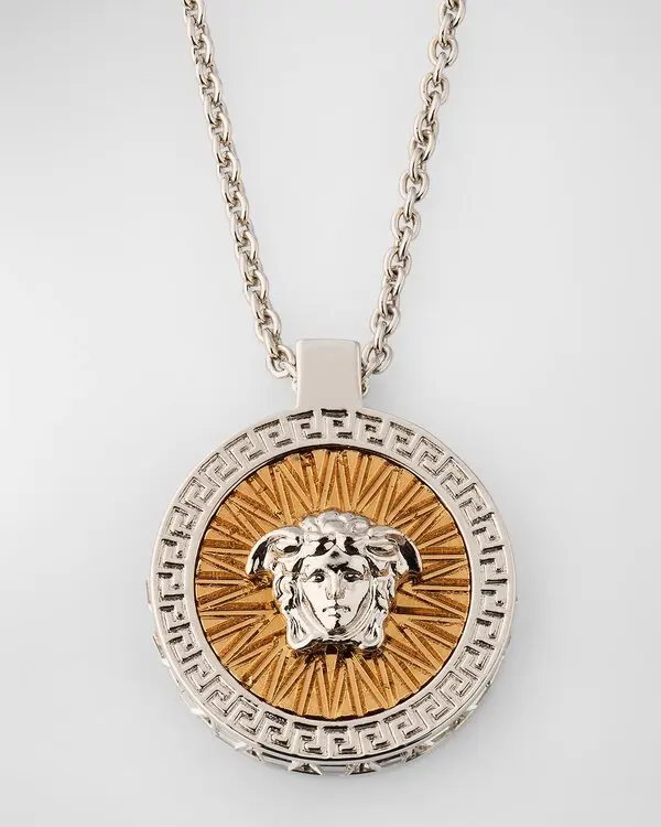 Versace Medusa Pendant Necklace - Versace Gold Palladium Crystal