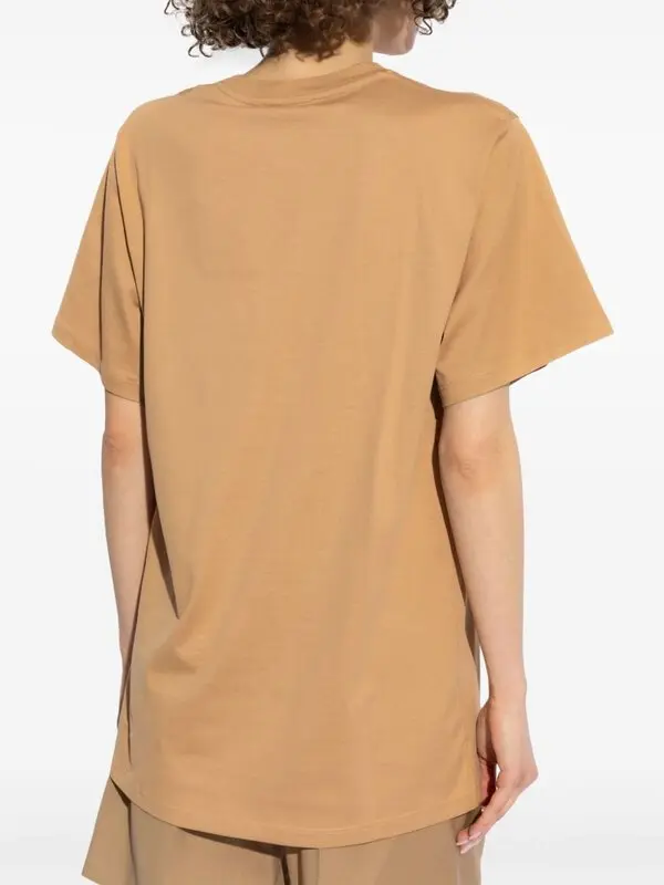 Max Mara Monogram-embroidered Cotton T-shirt - Neutrals