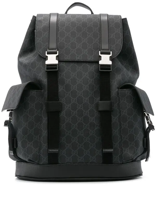 Gucci Gg Supreme Canvas Backpack - Black