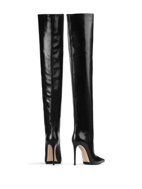 LE SILLA Eva 120mm Thigh-high Leather Boots - Black