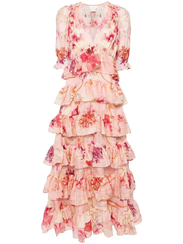 chinese dress ladies Camilla Twilight in Istanbul Ruffled Slip Maxi Dress