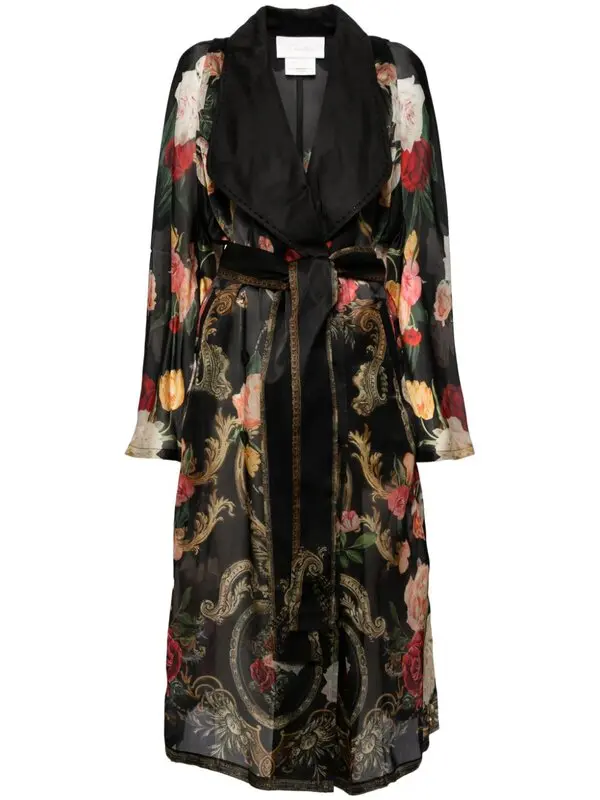 Camilla Floral-print Silk Coat