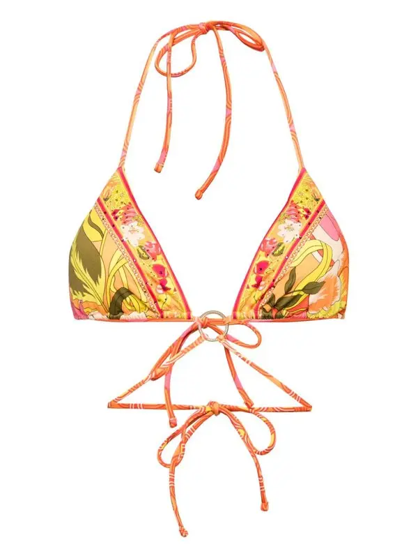 Camilla Flower Child Society Bikini Top - Orange