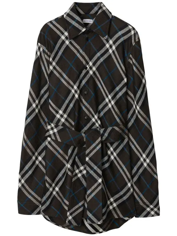 Burberry Check-patterned Belted Shirt