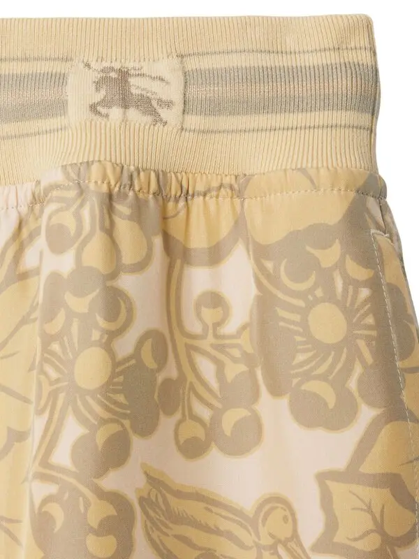 Burberry Botanical-print Silk Shorts