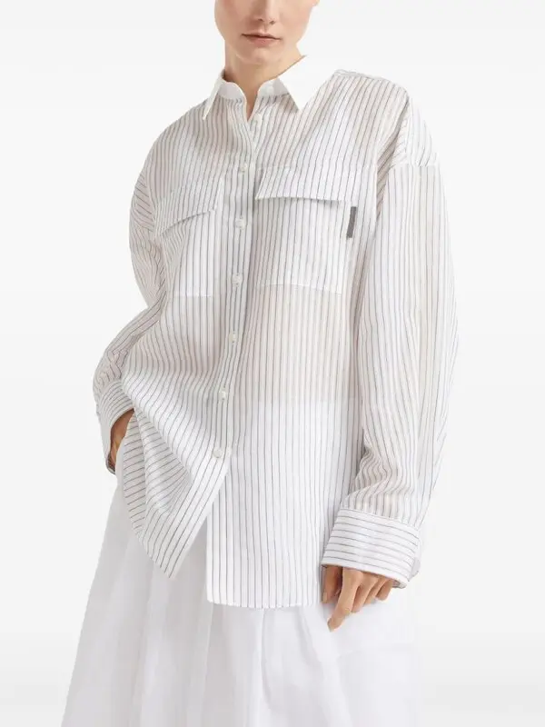 Brunello Cucinelli Striped Cotton-blend Shirt