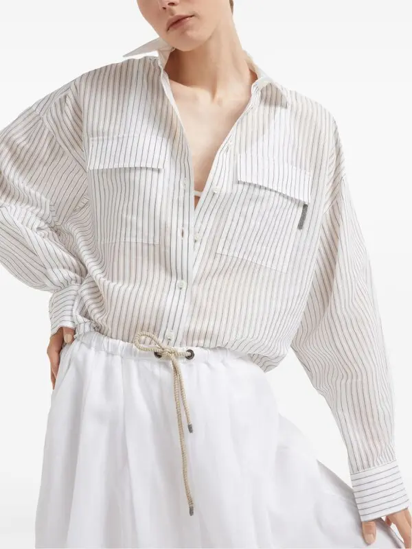 Brunello Cucinelli Striped Cotton-blend Shirt