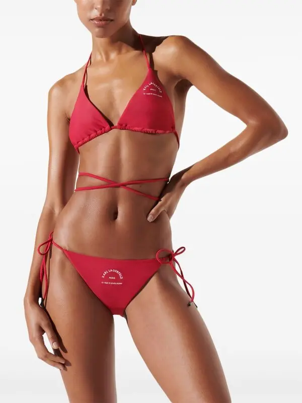 Karl Lagerfeld Rue St-guillaume Triangle Bikini Top - Pink