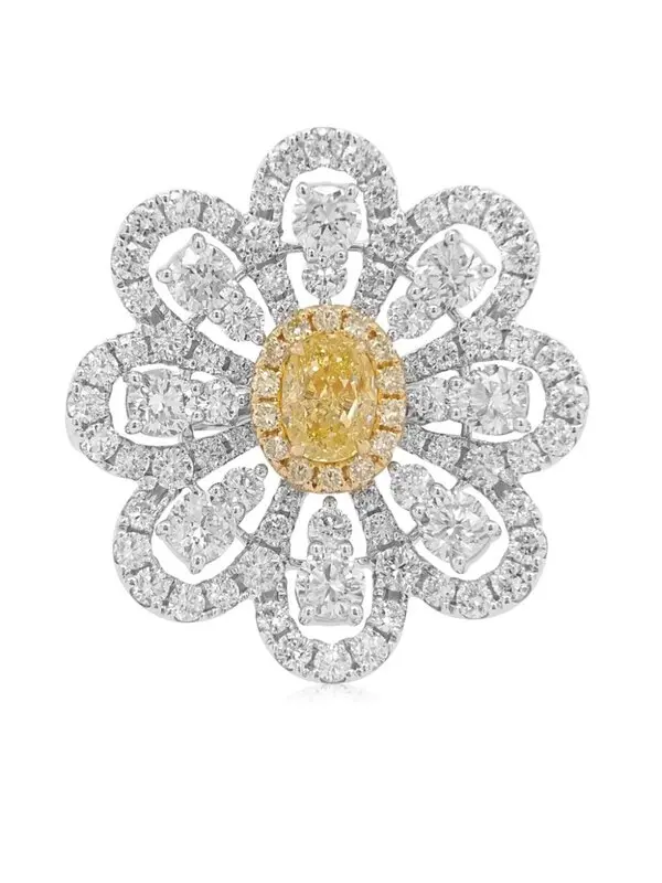 HYT JEWELRY 18kt Yellow Gold, Palladium, And Diamond Ring