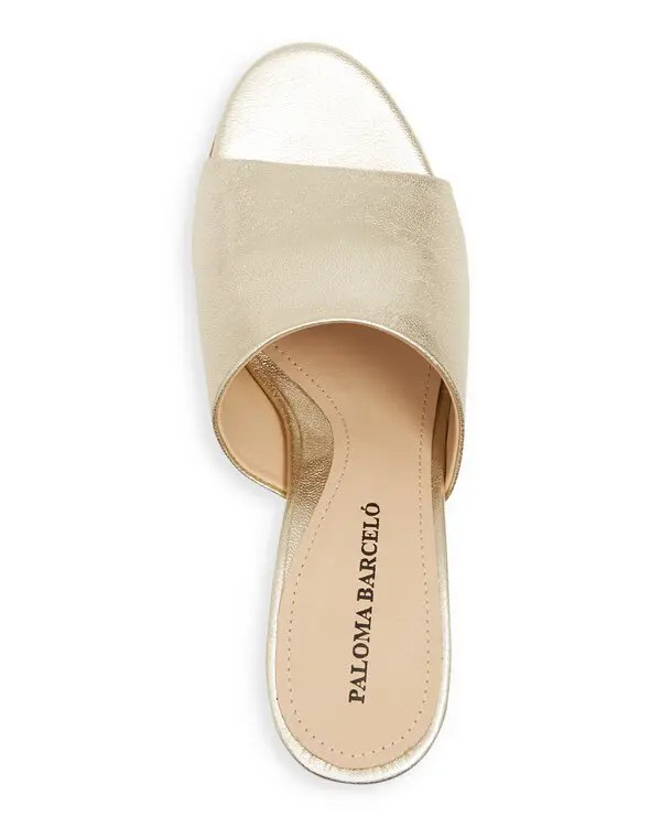 PALOMA BARCELO Metallic Leather Slide Sandals