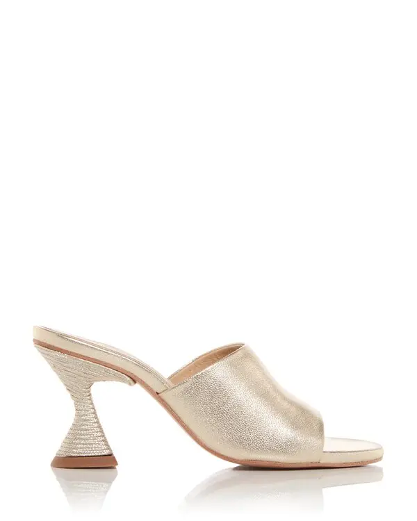 PALOMA BARCELO Metallic Leather Slide Sandals