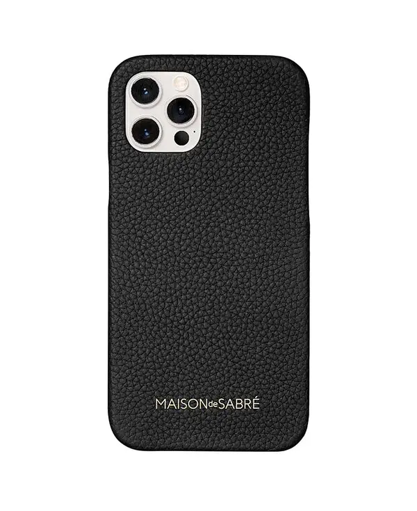 MAISON DE SABRE Leather Phone Case - Black Caviar