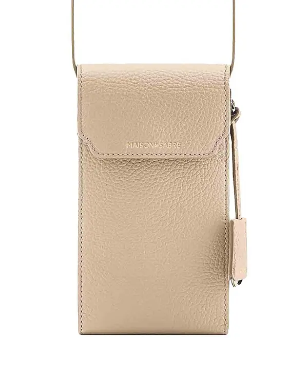 MAISON DE SABRE Leather Phone Pouch - Saharan Nude