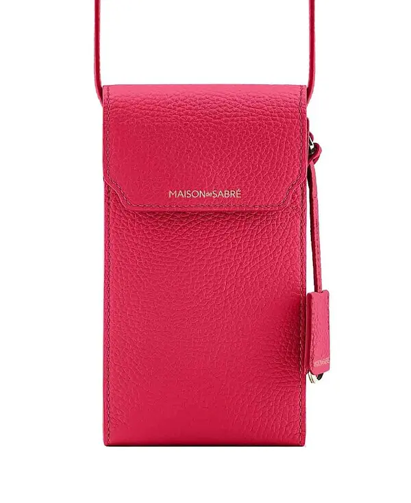 MAISON DE SABRE Leather Phone Pouch - Shibuya Fuchsia