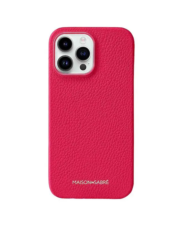 MAISON DE SABRE Leather Phone Case - Shibuya Fuchsia