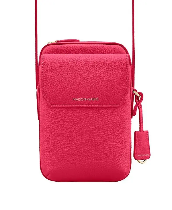 MAISON DE SABRE Leather Zip Phone Pouch - Shibuya Fuchsia