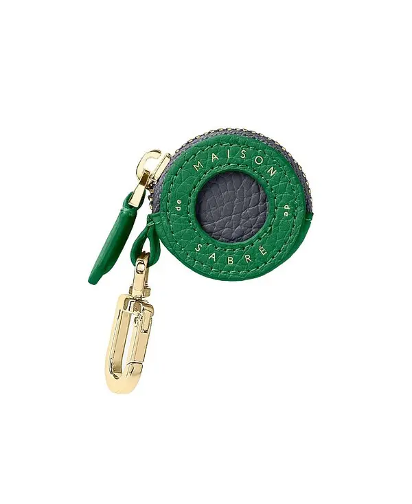 MAISON DE SABRE Leather Airtag Charm - Emerald Graphite