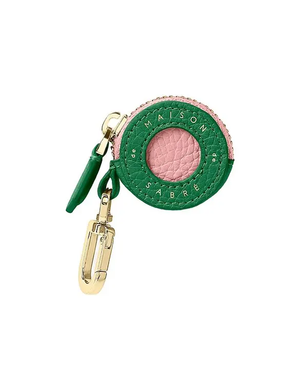 MAISON DE SABRE Leather Airtag Charm - Emerald Lily