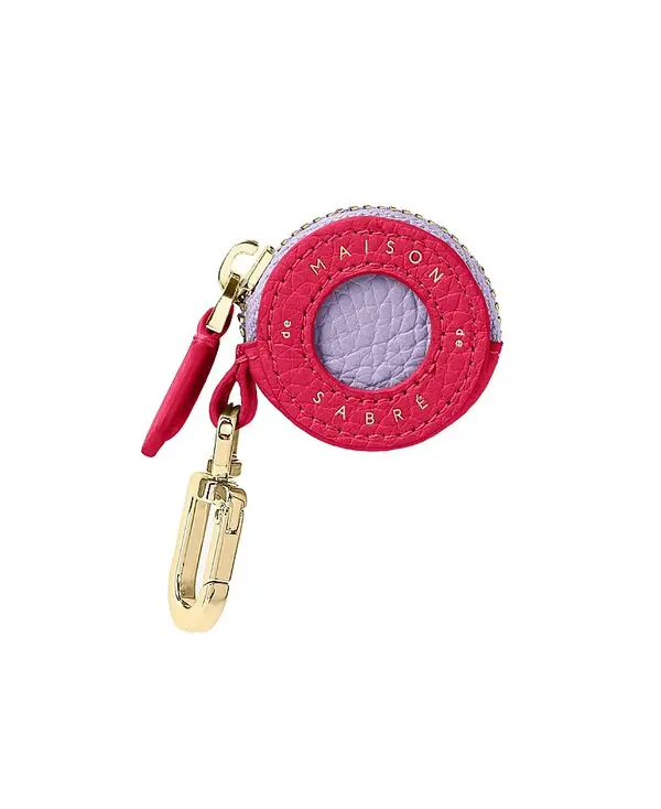 MAISON DE SABRE Leather Airtag Charm - Fuchsia Lavender