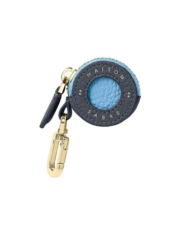 MAISON DE SABRE Leather Airtag Charm - Graphite Sky