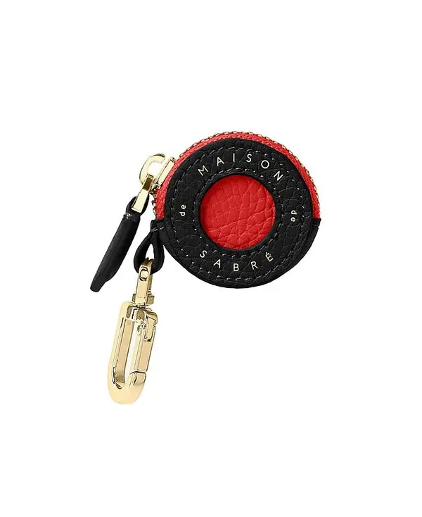 MAISON DE SABRE Leather Airtag Charm - Rouge Noir