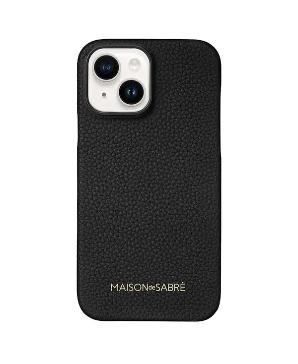 MAISON DE SABRE Leather Phone Case - Black Caviar