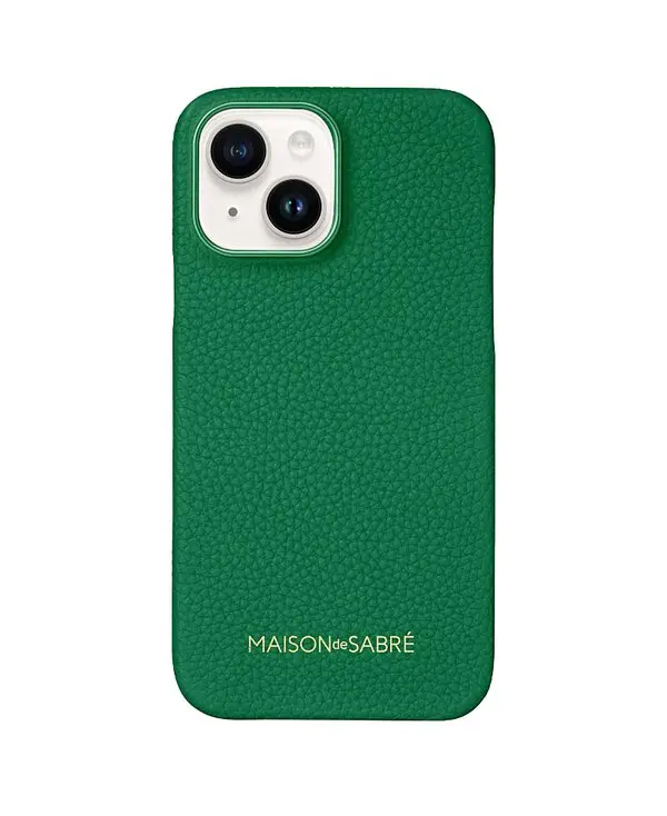 MAISON DE SABRE Leather Phone Case - Emerald Green