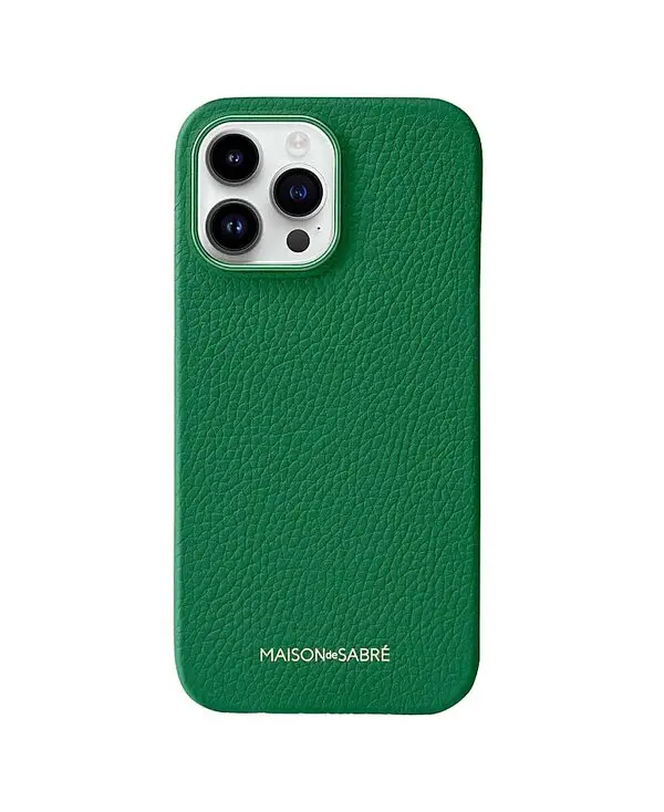 MAISON DE SABRE Leather Phone Case - Emerald Green