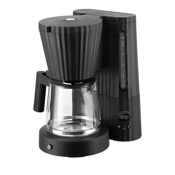 ALESSI Plisse Filter 10 Cup Coffee Machine - Black