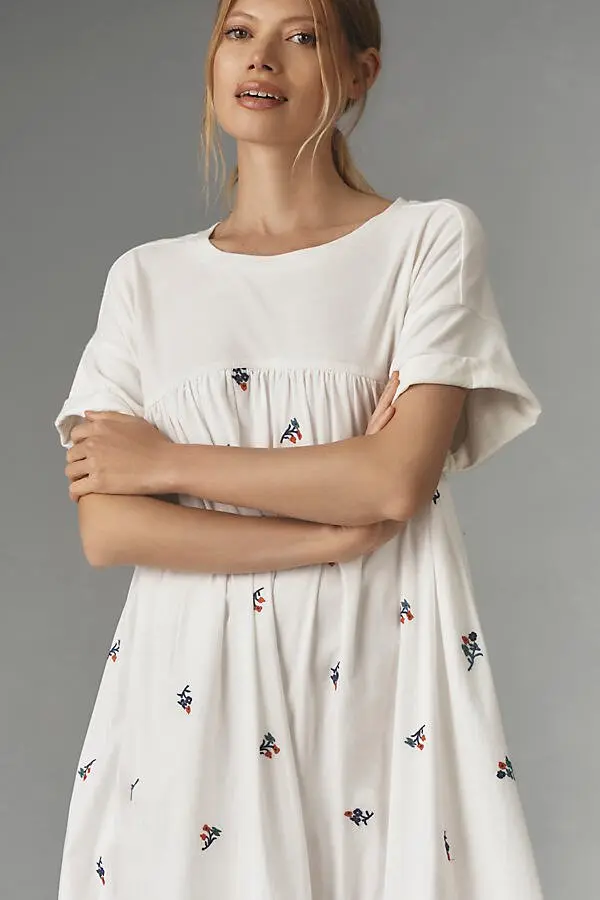 pilcro short sleeve t shirt midi dress Pilcro Short-Sleeve Seamed Midi Shirt Dress