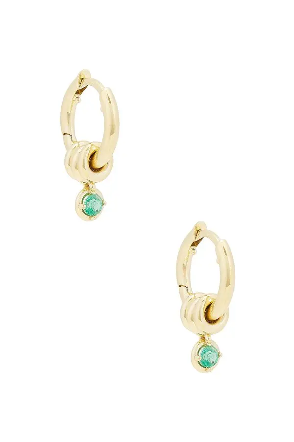 SPINELLI KILCOLLIN Zahra Hoop Emerald Earrings - 18k Gold & Emerald