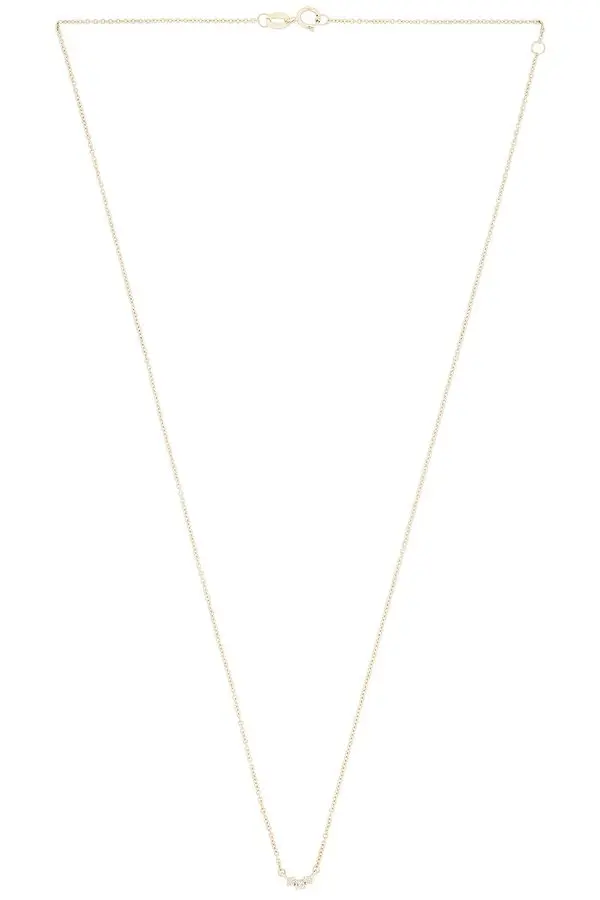 STONE AND STRAND Dainty Diamond Trio Necklace - 14k Yellow Gold & White Diamond
