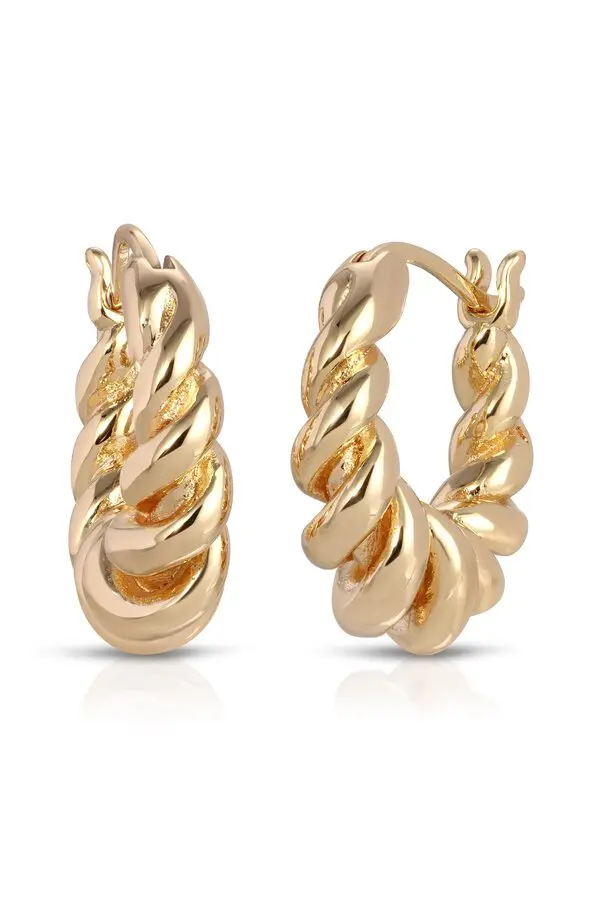 LEEADA Flora Hoop Earrings - Gold