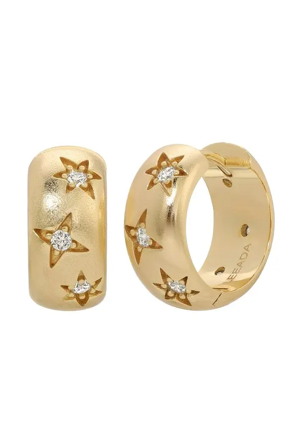LEEADA Stevie Star Huggie Earrings - Gold