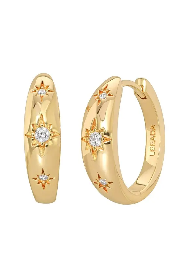 LEEADA Star Hoop Earrings - Gold