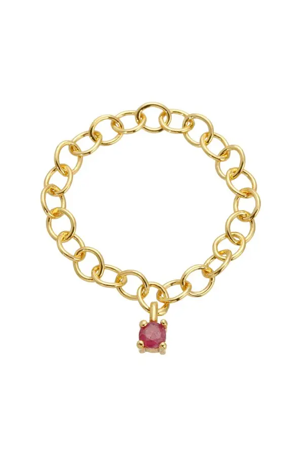 LEEADA Cadena Ruby Gem Ring - Gold