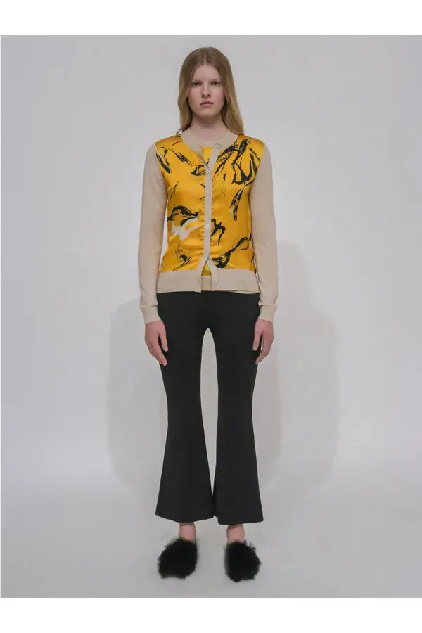 Rosetta Getty Silk Inset Cardigan