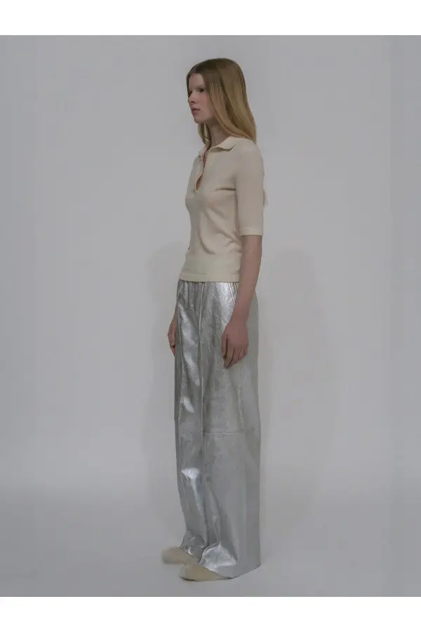 Rosetta Getty Open Neck Polo Sweater - White