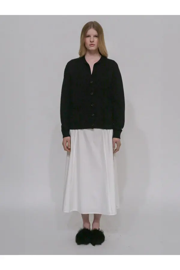 Rosetta Getty Mercerized Wool Cashmere Cardigan - Black