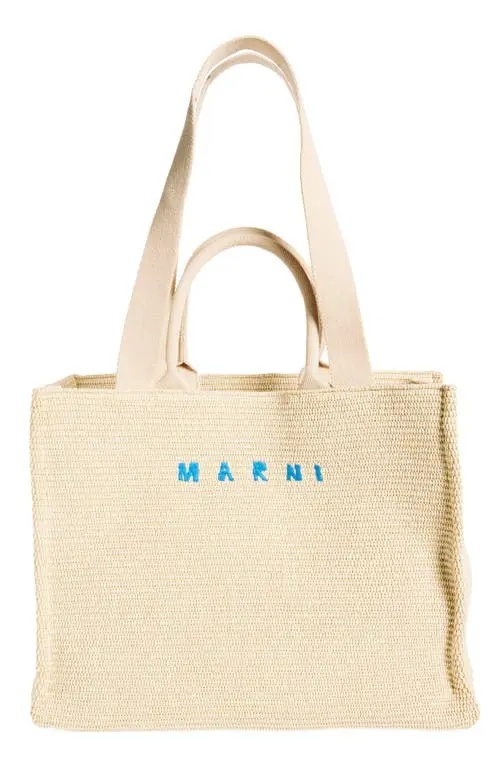 Marni Small Woven Tote Bag - White