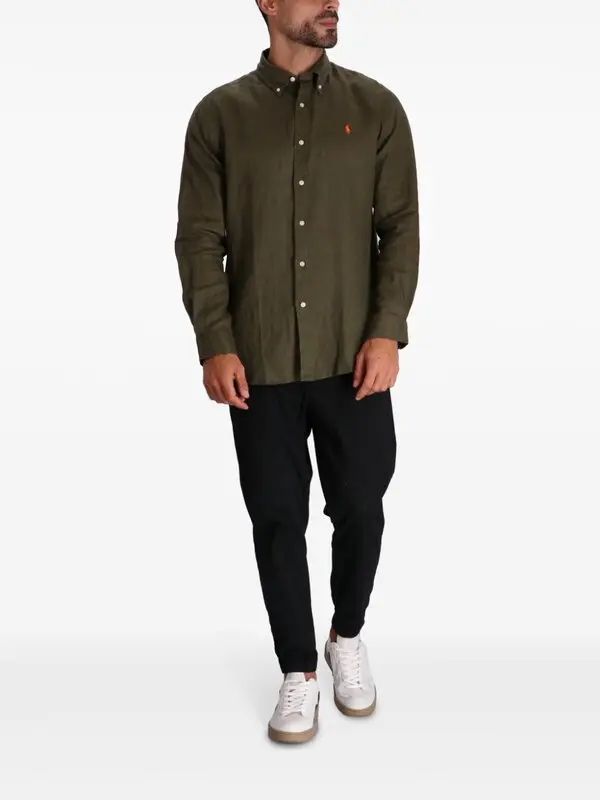 Polo Ralph Lauren Logo-embroidered Linen Shirt - Green