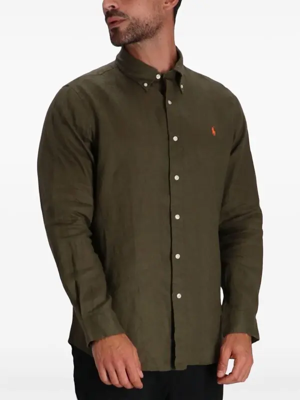 Polo Ralph Lauren Logo-embroidered Linen Shirt - Green