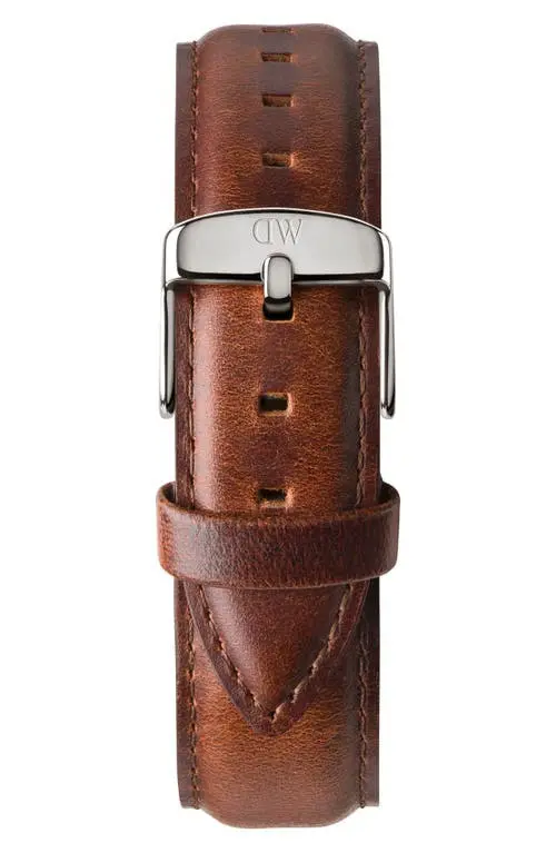 DANIEL WELLINGTON Classic St. Mawes Leather Strap Watch - Brown/silver