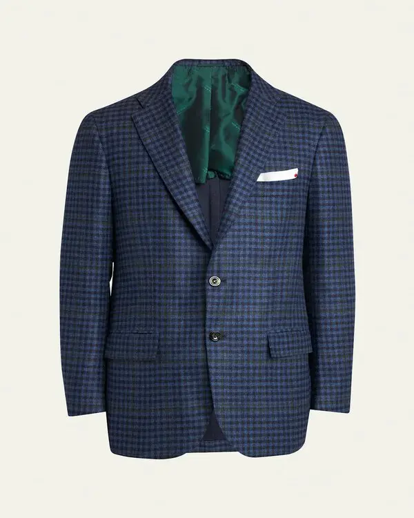 Kiton Cashmere-wool Check Sport Coat