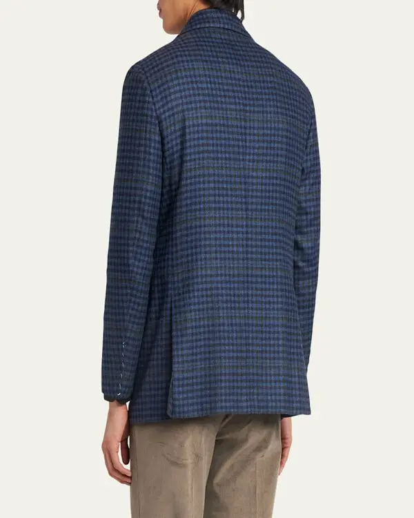 Kiton Cashmere-wool Check Sport Coat