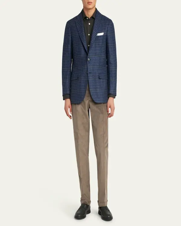 Kiton Cashmere-wool Check Sport Coat
