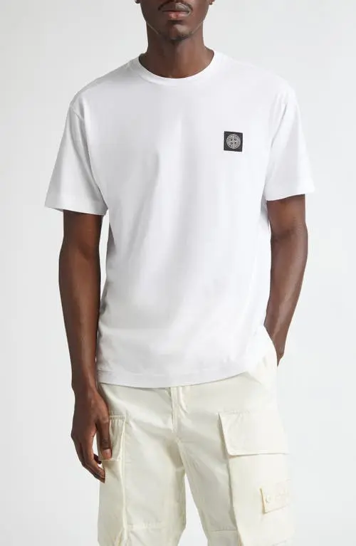 Stone Island Logo Patch Cotton T-shirt - White